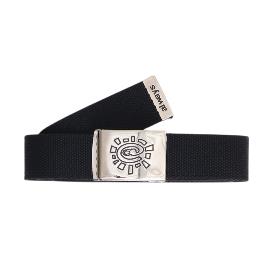 embossed silver buckle @sun belt - black – always do what you should do