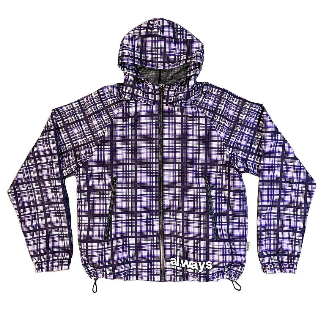 purple plaid bandemic jacket – always do what you should do