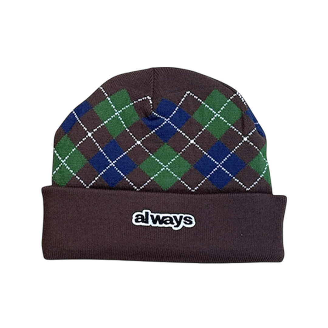 reversible brown cuff beanie - @sun/argyle – always do what you should do