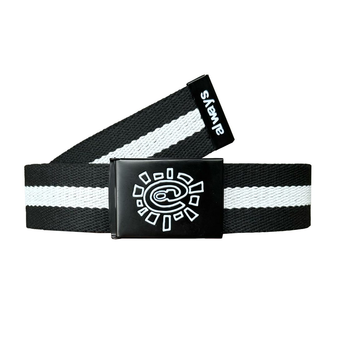 embossed @sun belt stripe black/white – always do what you should do