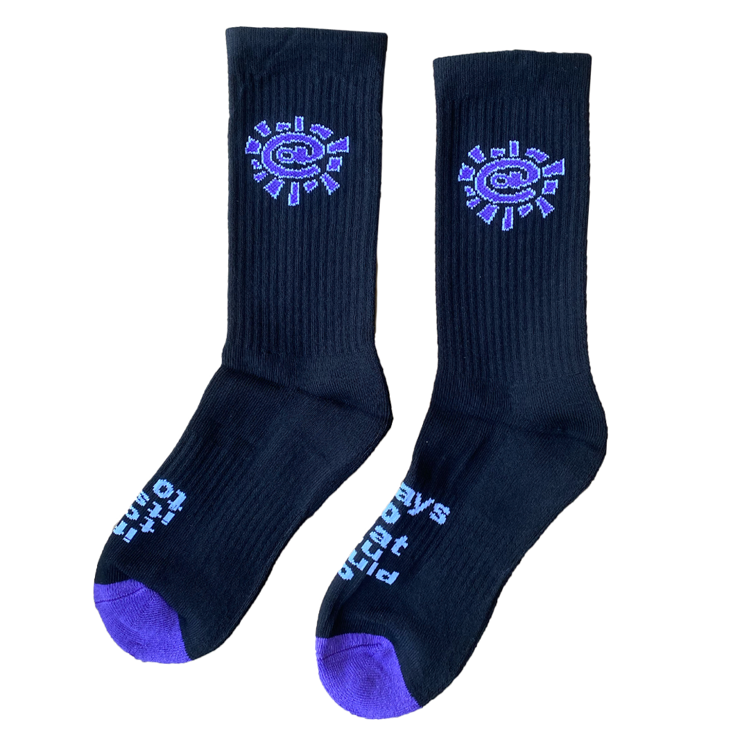 @sun sock - purple / black – always do what you should do