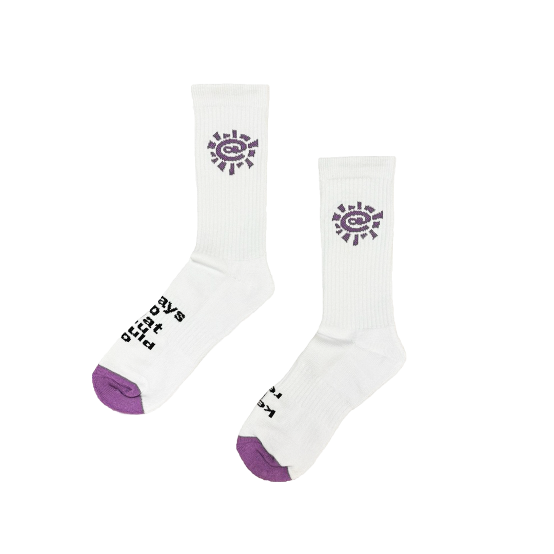 solid @sun sock - white / purple – always do what you should do